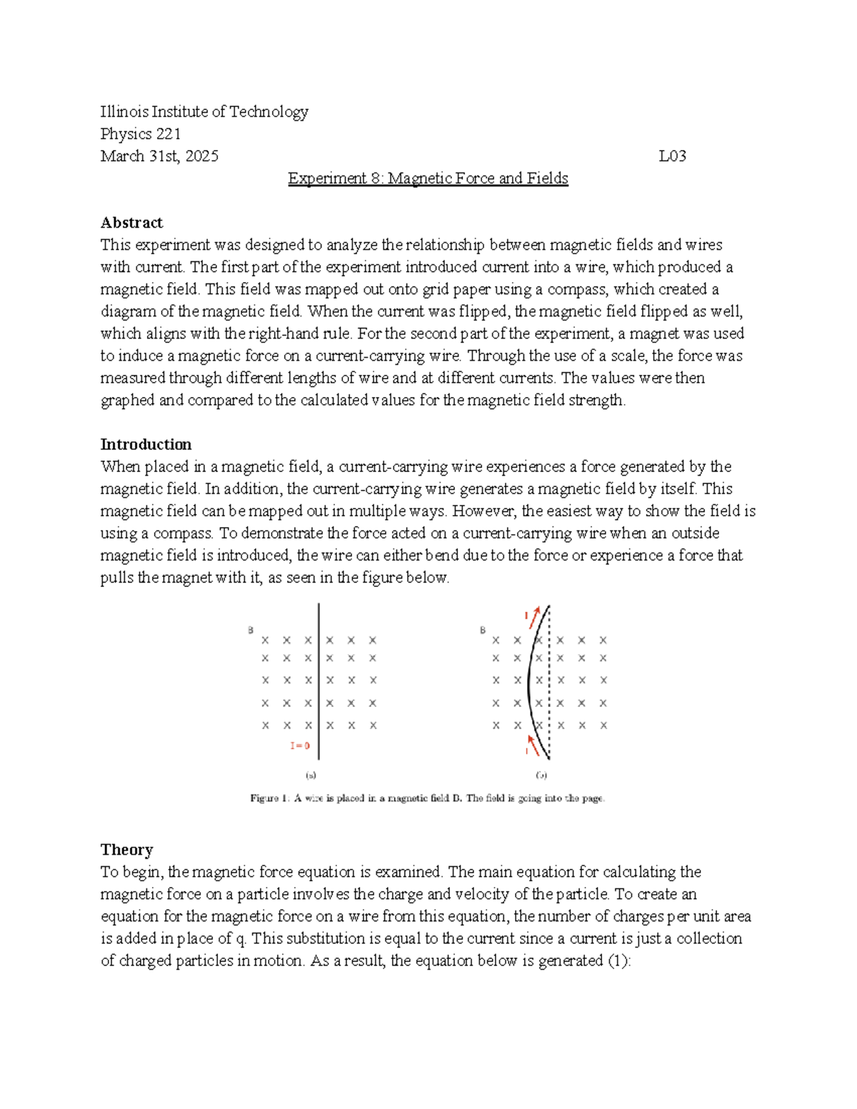 Physics 2 Lab 8: Magnetic Force & Fields Experiment Analysis - Studocu