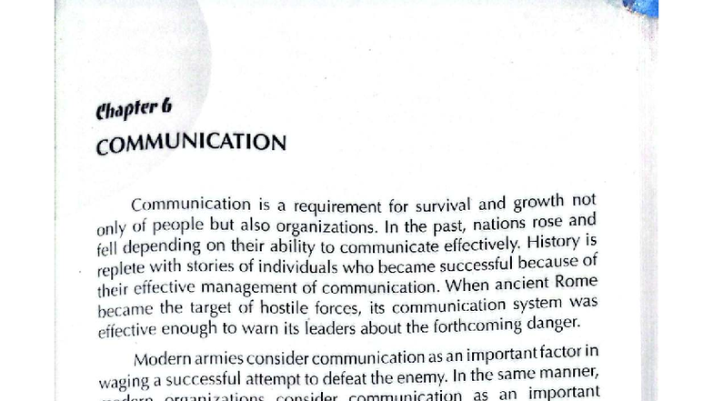Chapter 6: The Essential Role of Communication in Organizations - Studocu