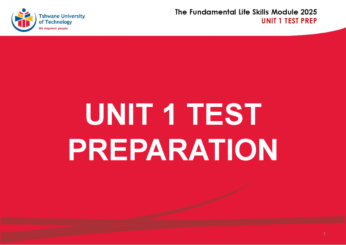 Unit 1 Test Preparation for CA&M Brand and Event Management 2025 ...