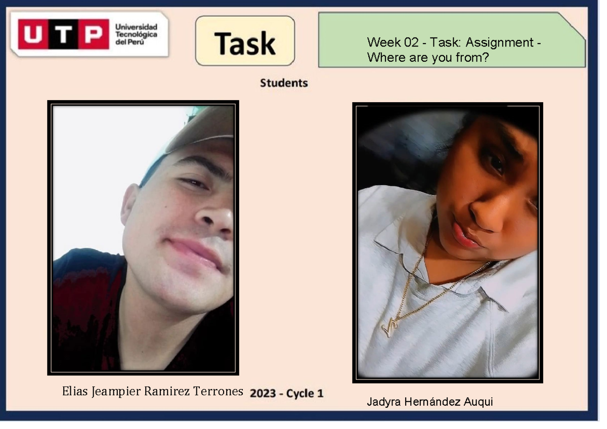 Week 02 Task Assignment - Week 02 - Task: Assignment - Where are you from? Elias Jeampier ...