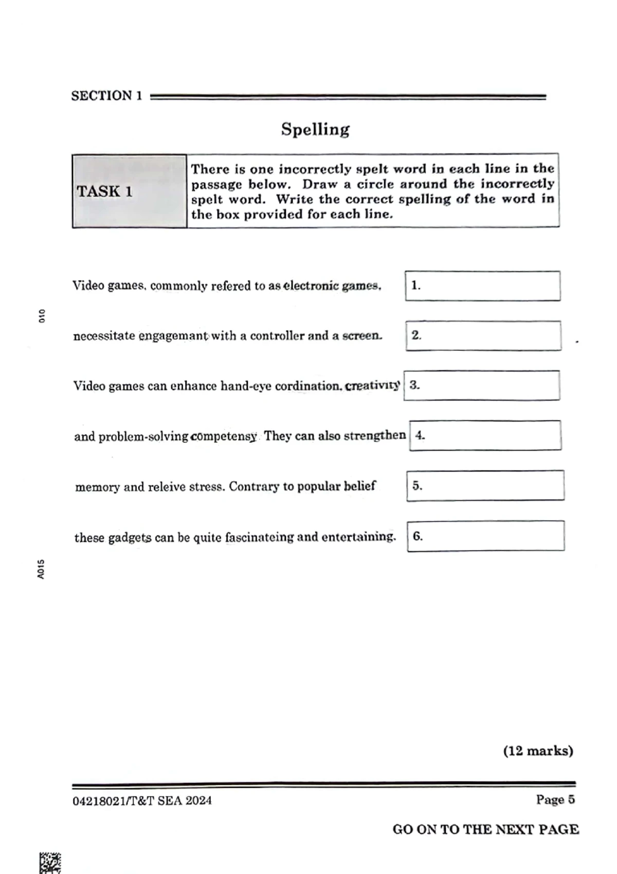 Sea 2019 english language arts specimen paper - TRINIDAD AND TOBAGO ...
