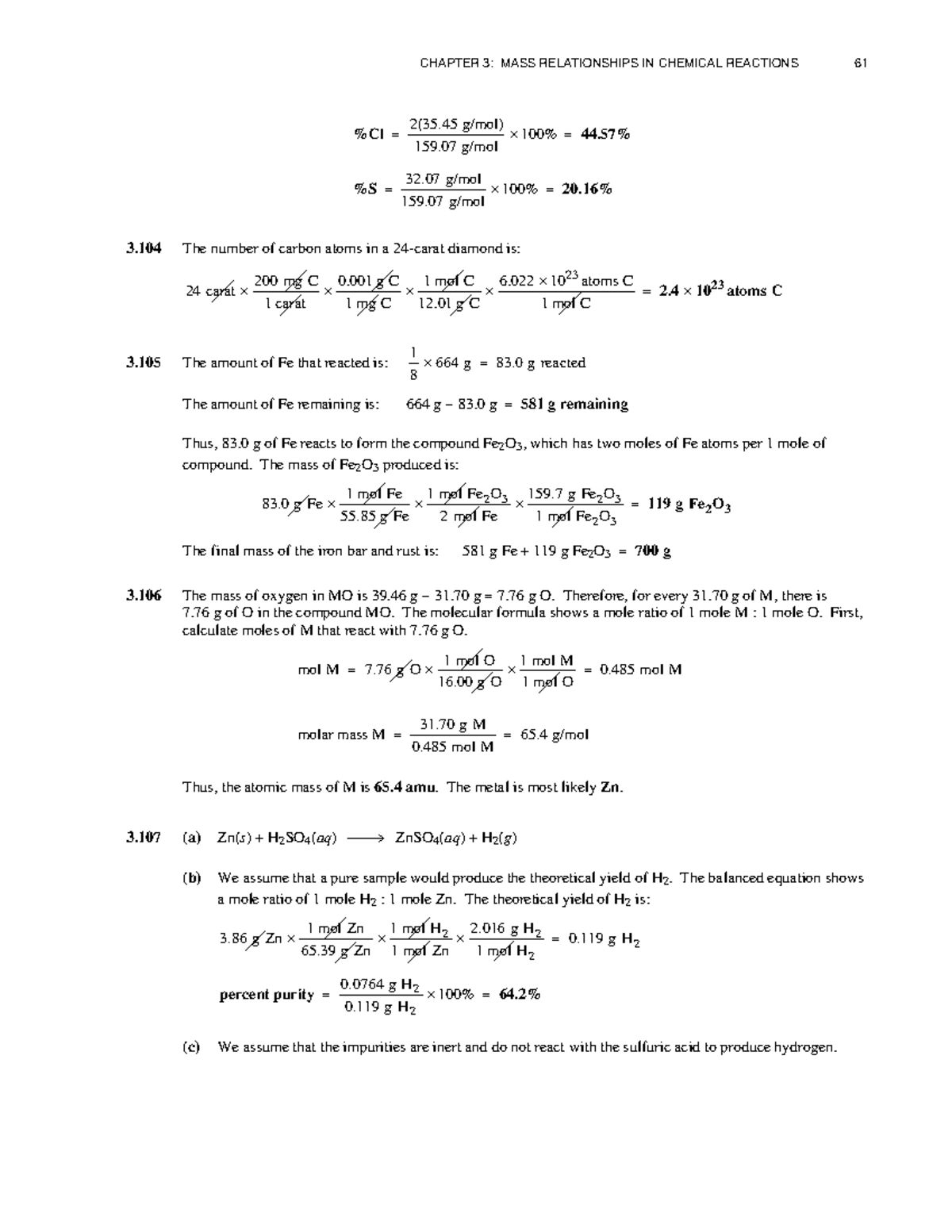 CHAPTER 3: MASS RELATIONSHIPS IN CHEMICAL REACTIONS (CHEM 101) - Studocu