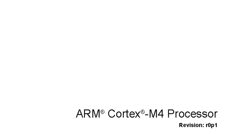 ARM Cortex-M4 Processor TRM (Technical Reference Manual) 100166 - Studocu