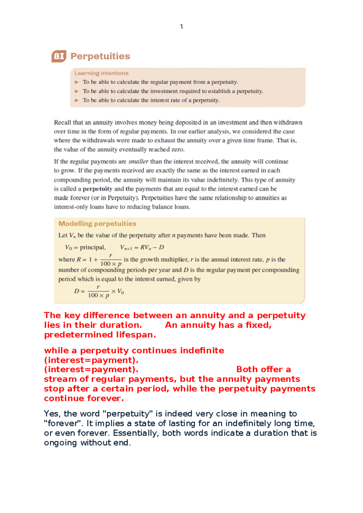 Perpetuities vs Annuities: Key Differences Explained - Studocu