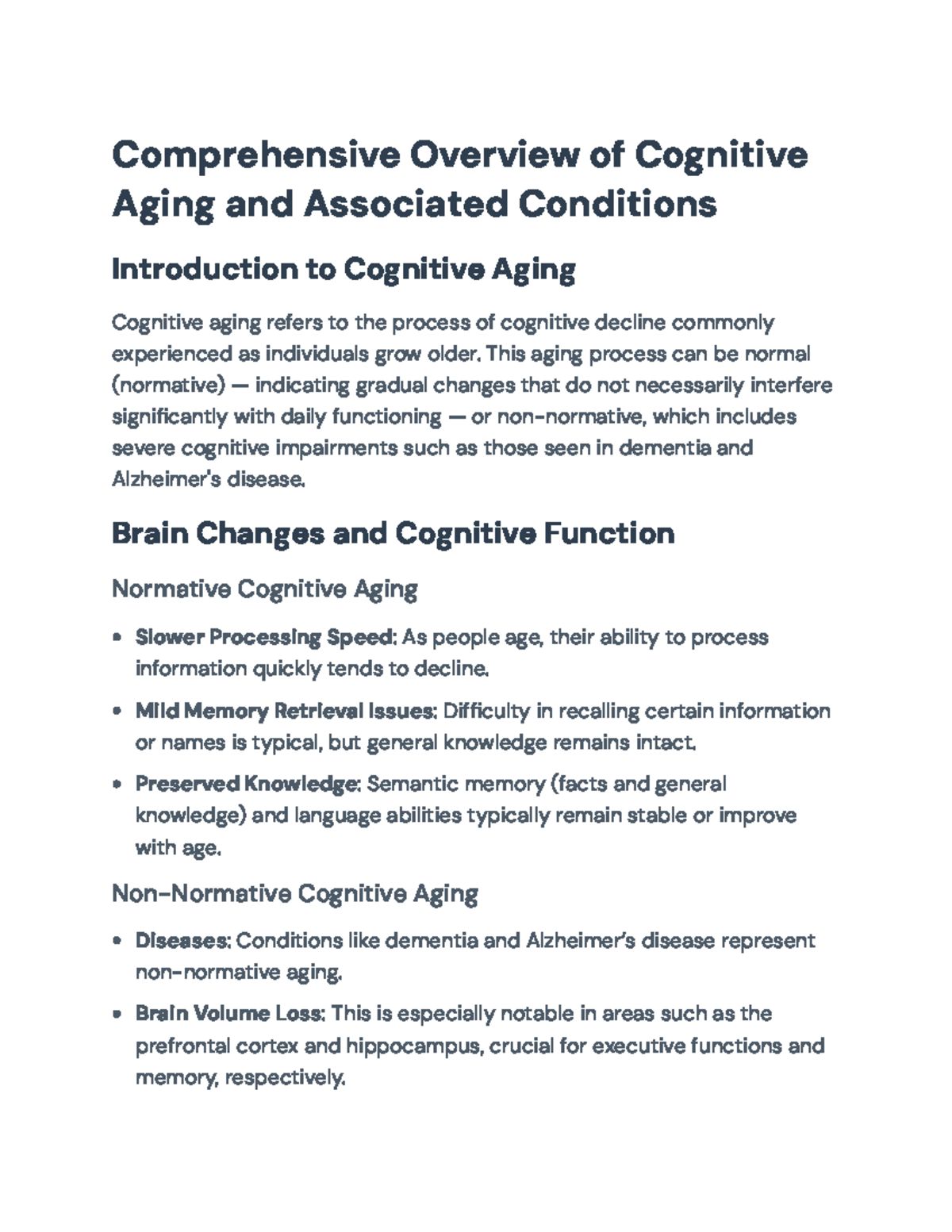 Cognitive Aging: Understanding Changes and Implications for Well-being ...