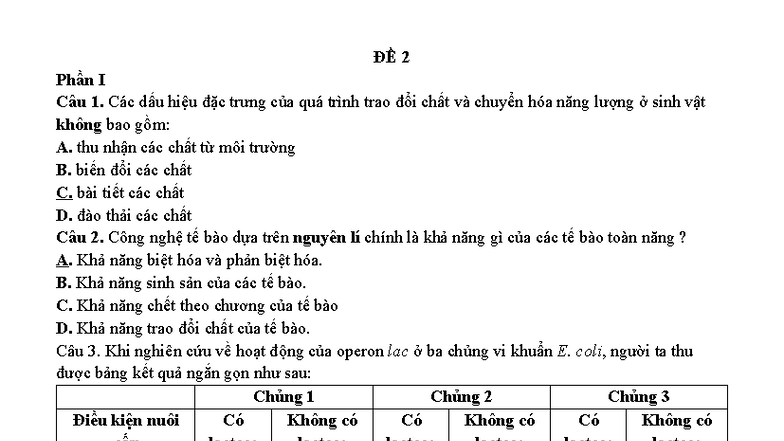 ĐỀ 2 - asdfh - ĐỀ 2 Phần I Câu 1. Các dấu hiệu đặc trưng của quá trình ...