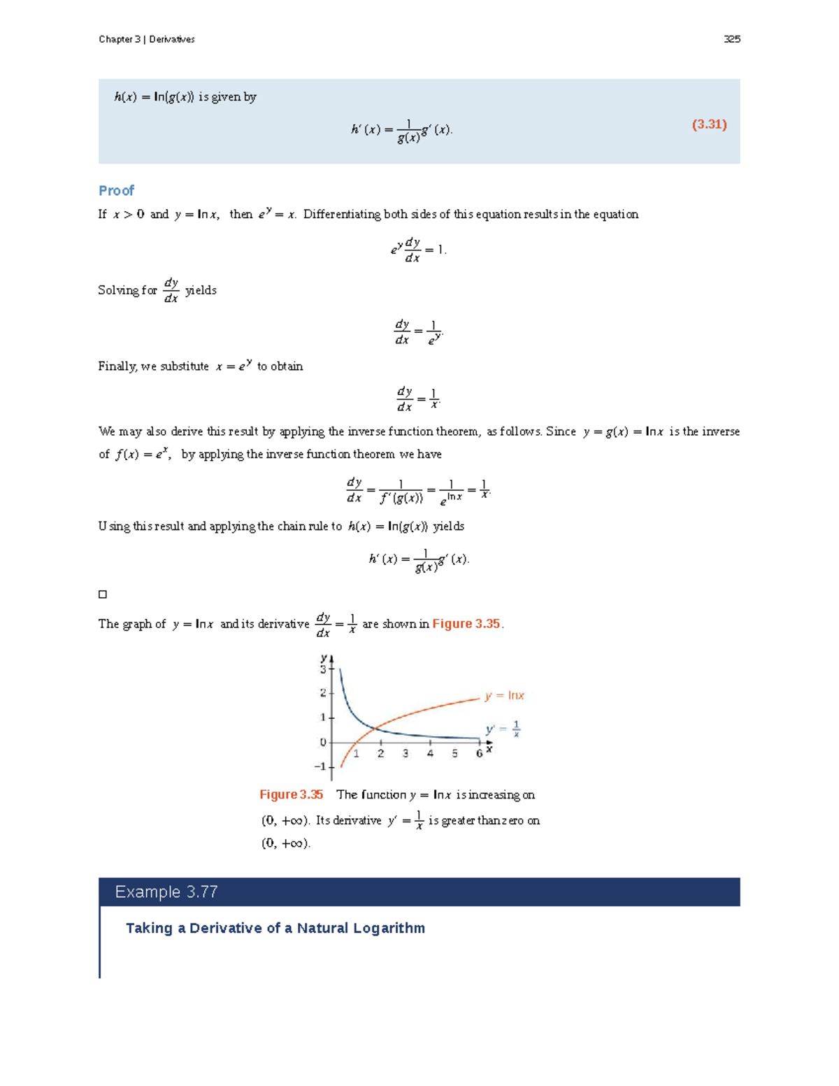 Chapter 3: Derivatives and Natural Logarithm Proofs - Calculus 325 ...