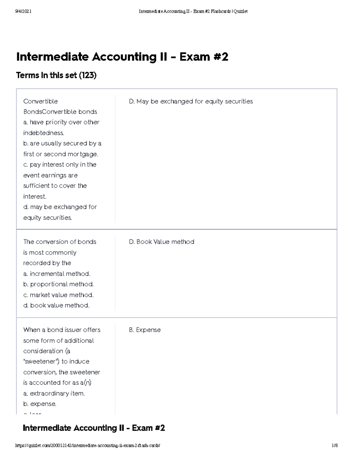 Intermediate Accounting II Flashcards: Key Terms & Concepts for Exam ...