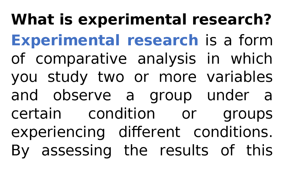 Experimental-Research - What is experimental research? Experimental ...