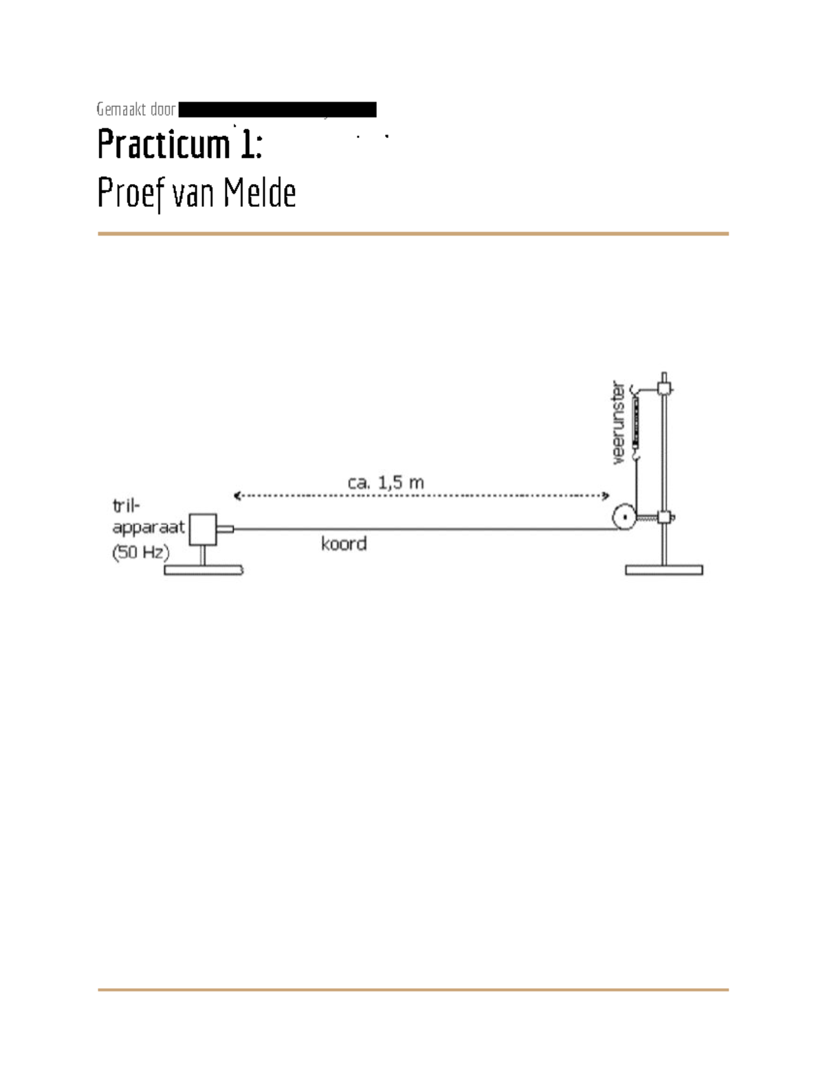 PO Natuurkunde - Proef van Melde en Elektromotor Practicum Notes ...