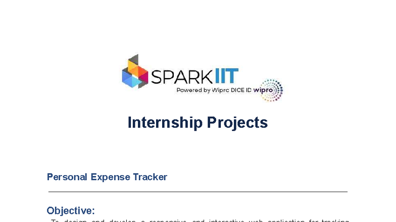 Internship Project: Personal Expense Tracker Web App Development - Studocu