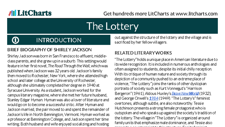 The Lottery (ENG 101) - Analyzing Shirley Jackson's Dystopian Critique ...