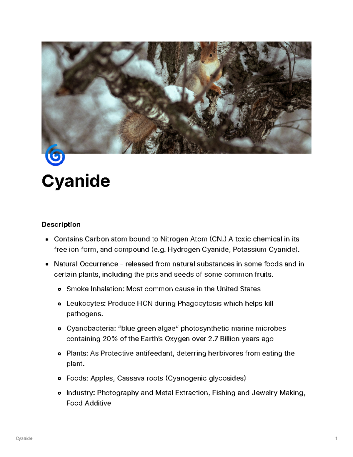 Cyanide: Toxicology Overview and Mechanism of Action (Course Code: 1492888988014462613) - Studocu