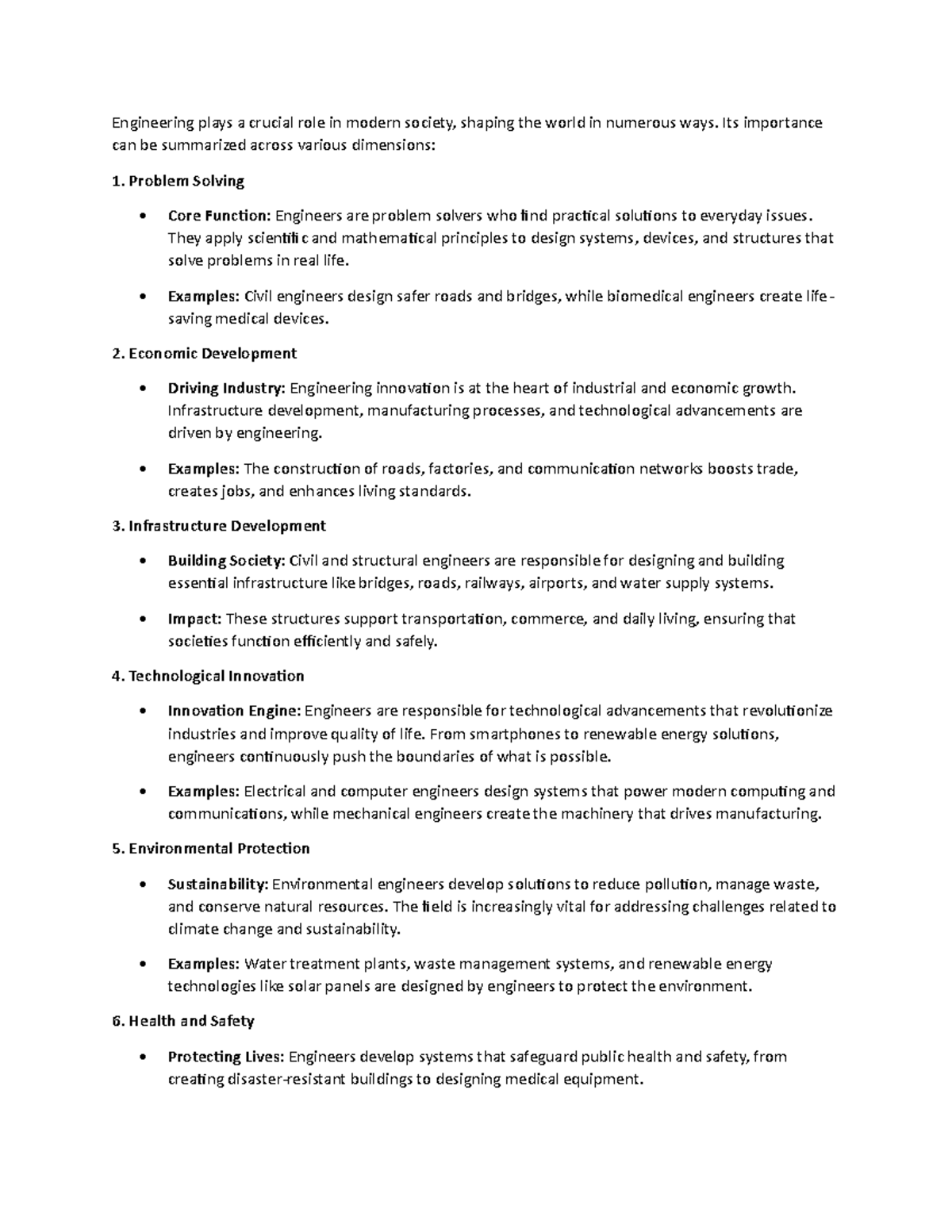Importance of engineering - Engineering plays a crucial role in modern ...