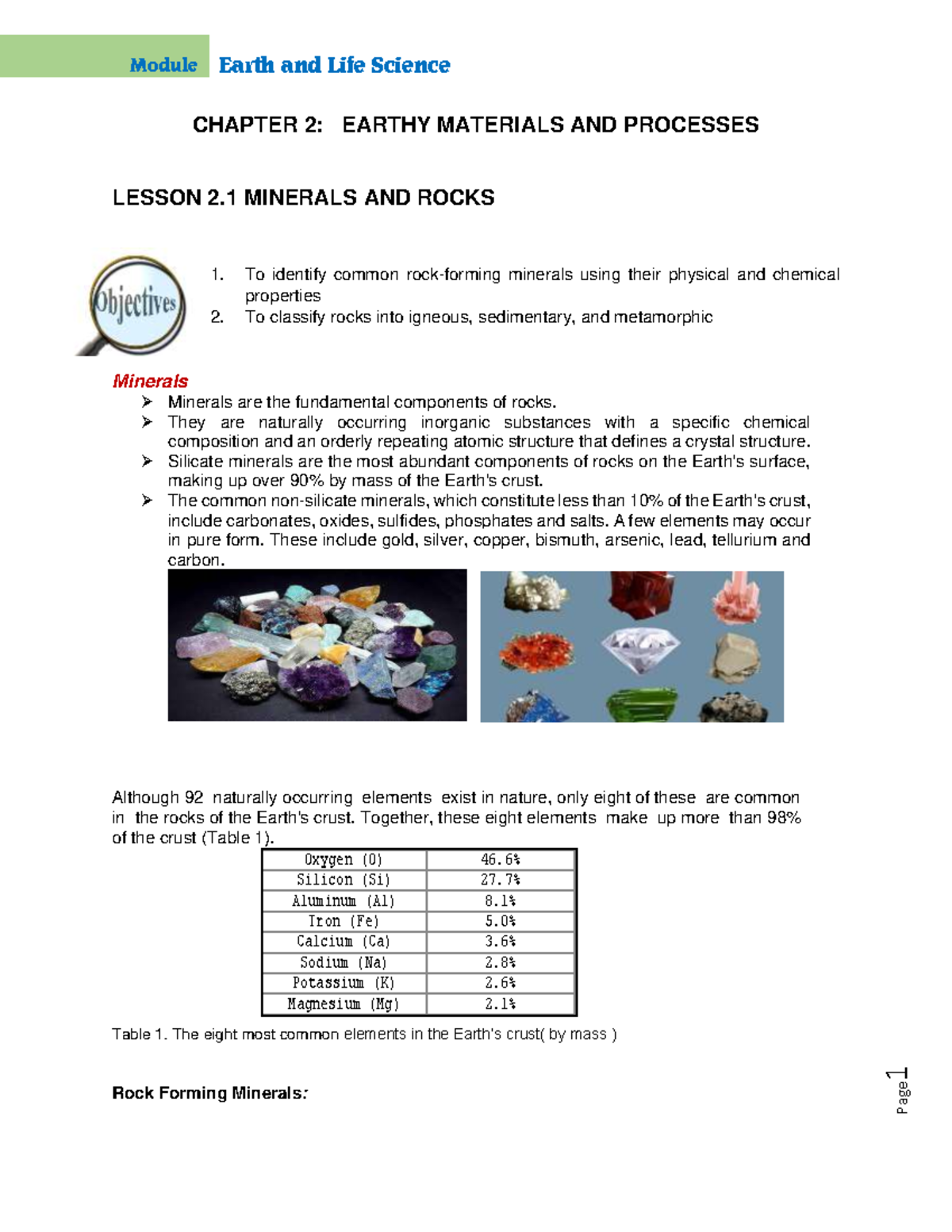 Chapter 2: Key Concepts of Minerals and Rocks in Geology - Studocu