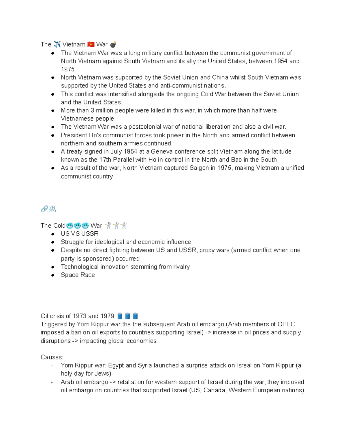 Vietnam War Overview: Key Events and Cold War Context (HIST 101) - Studocu