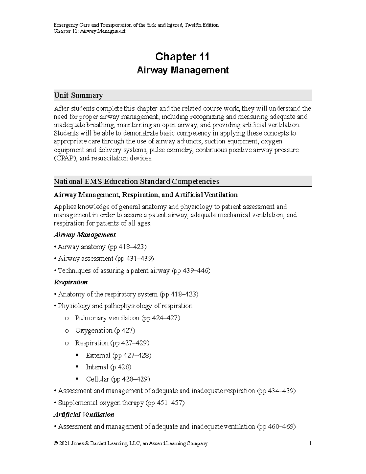 EMT Airway Management Notes - Chapter 11 Overview & Techniques - Studocu