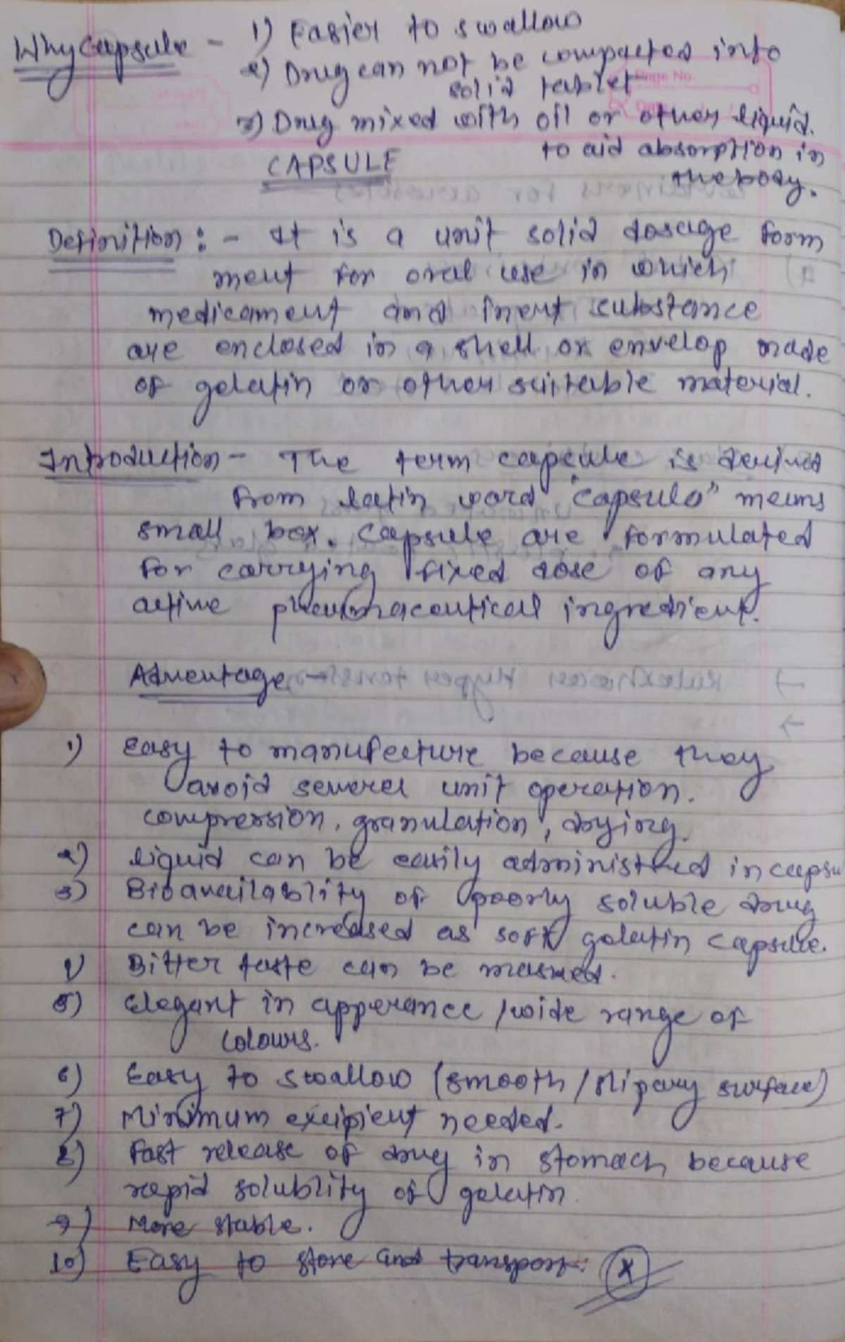 Capsules - Pharmacy Notes (PHAR 78104) - Studocu