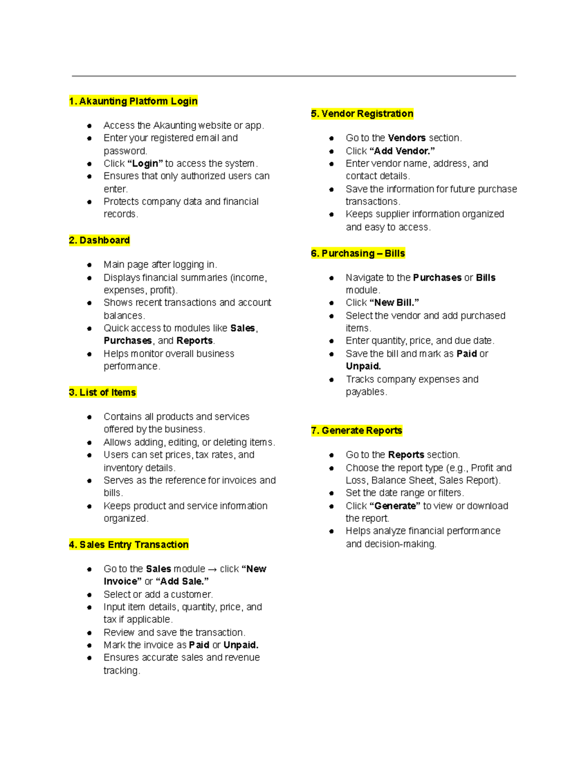 Akaunting Platform Overview: Login, Dashboard, and Features - Studocu