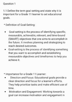 [Solved] Differentiate between realistic goals and unachievable goals ...