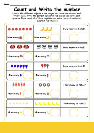 Count the Flowers Worksheet – Version 1 - Name: Date: How many flowers ...