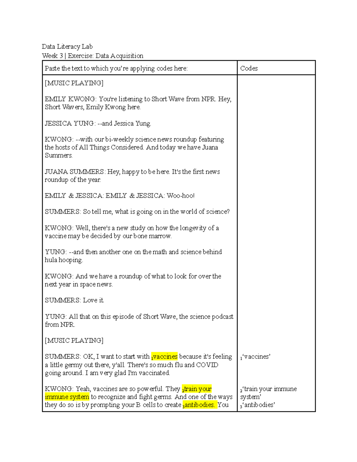 Data Literacy Lab - Example of data acquisition assignment - Data ...