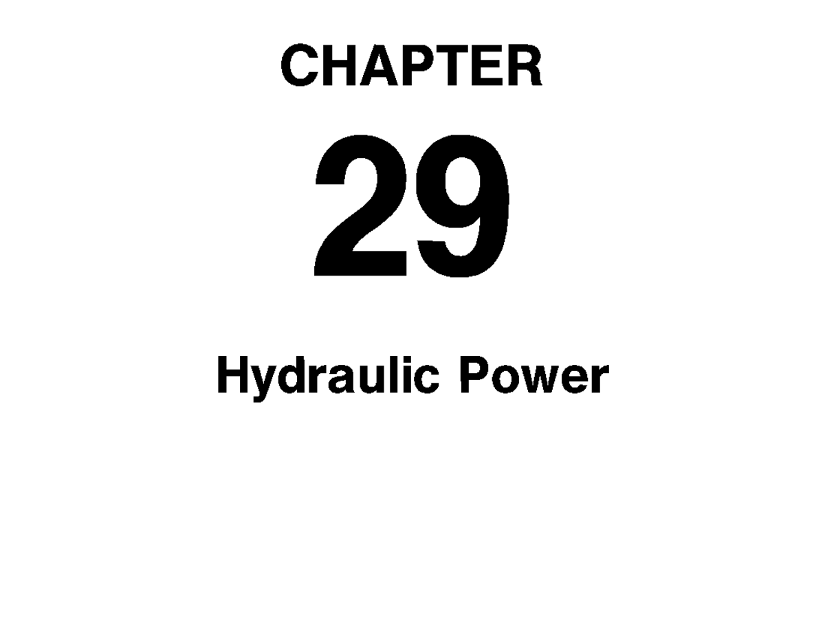 CHAPTER 29 Hydraulic Power - Aircraft Maintenance Manual (ATA 29-737 ...