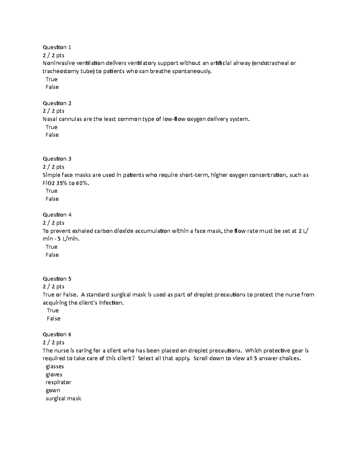Clinical Exam Quiz Set 1-3: Ventilation & Assessment Practice Questions ...