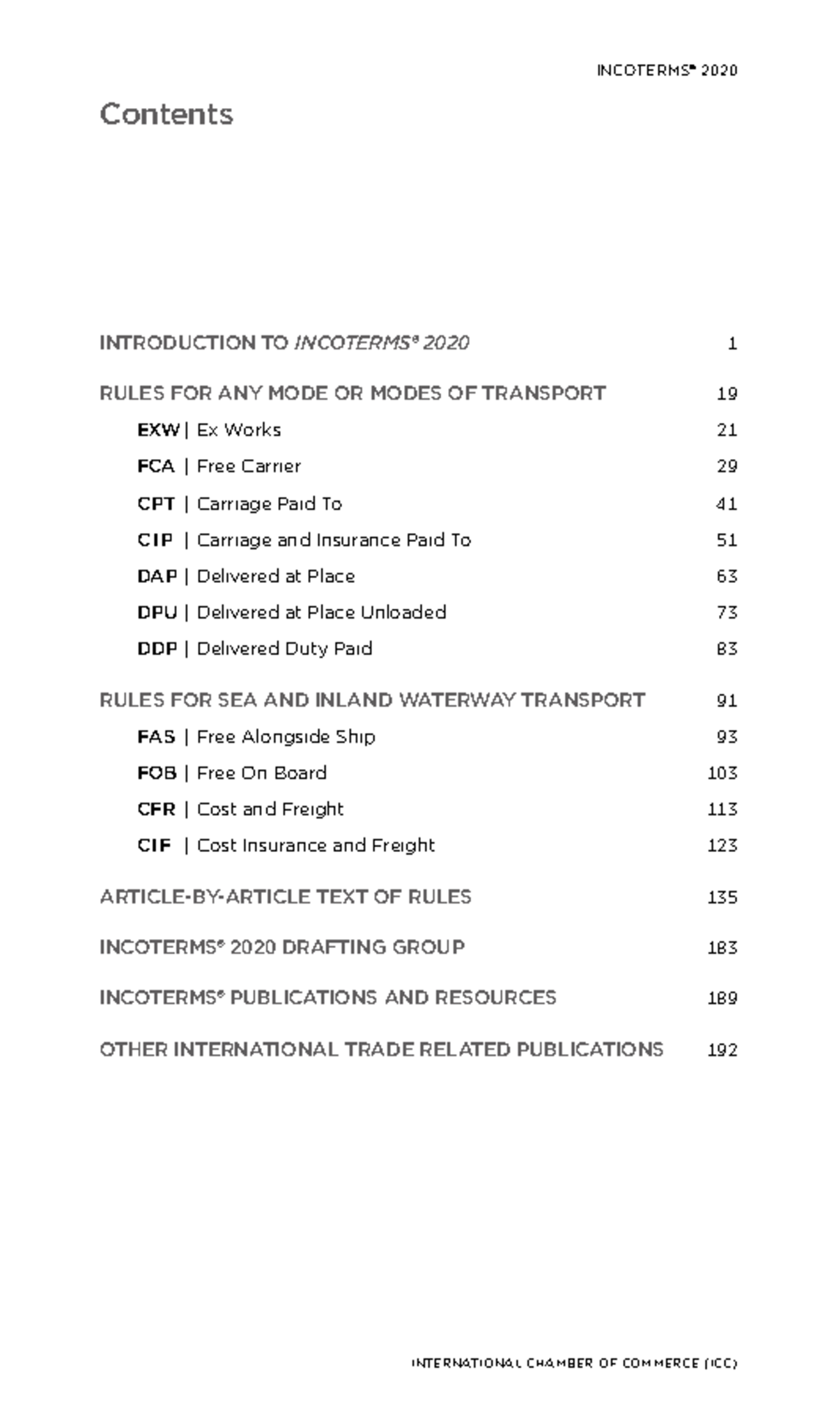 Introduction to Incoterms 2020 - INTERNATIONAL CHAMBER OF COMMERCE (ICC ...
