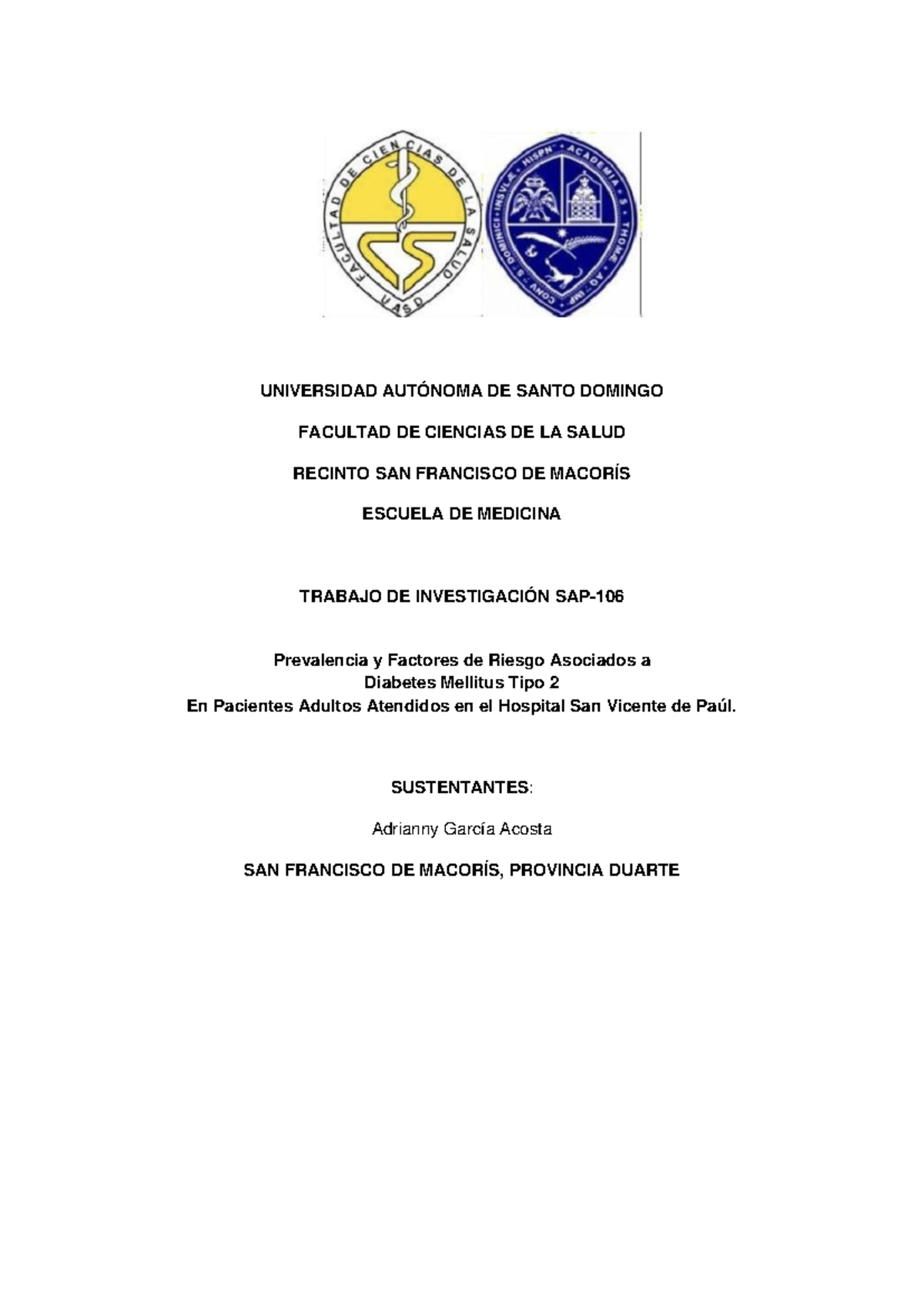 Prevalencia y Factores de Riesgo de DM2 en Pacientes Adultos - UASD ...