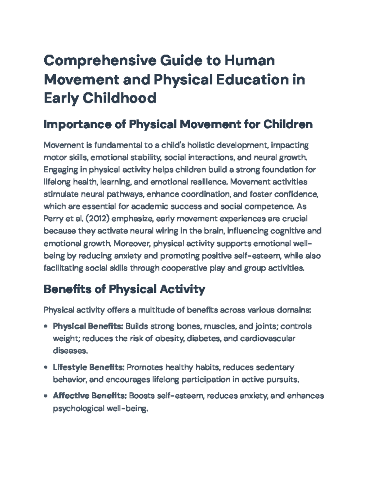 Comprehensive Guide to Movement & PE in Early Childhood: Importance ...
