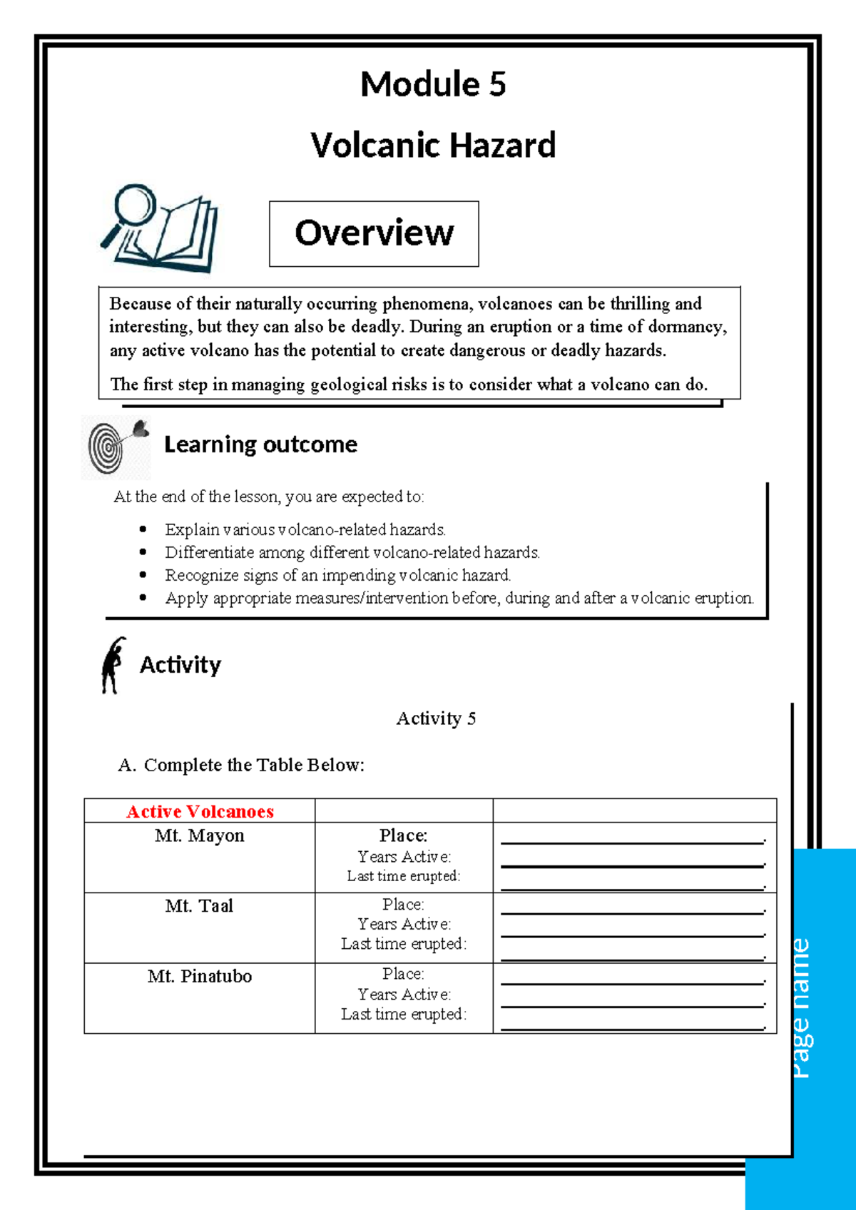 Module 5: Overview of Volcanic Hazards in DRR Education - Studocu