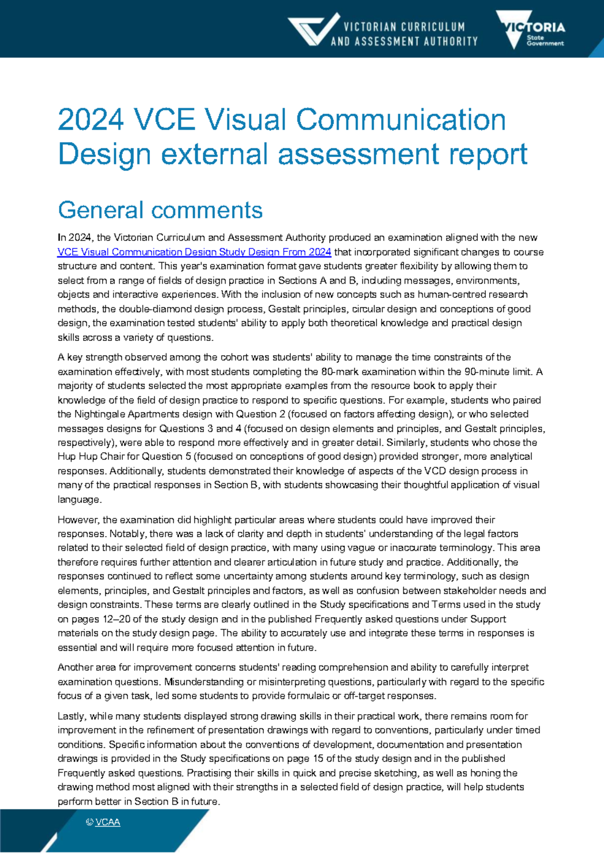 2024 VCE Visual Communication Design External Assessment Insights - Studocu