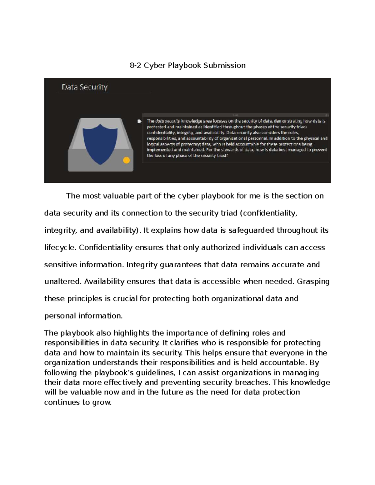 8-2 Cyber Playbook Submission 260 - 8-2 Cyber Playbook Submission The ...