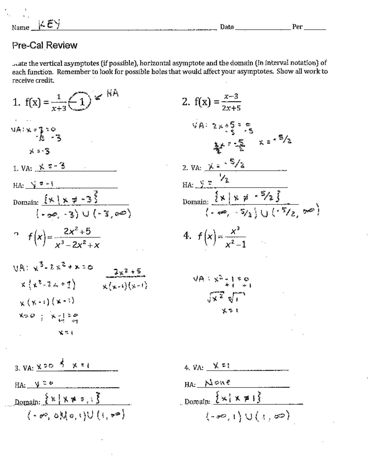 2025 Math 2: Asymptotes & Domain Review Guide - Studocu