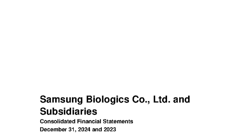 [Samsung Biologics] 2024 FY Audited Financial Statements (Consolidated ...