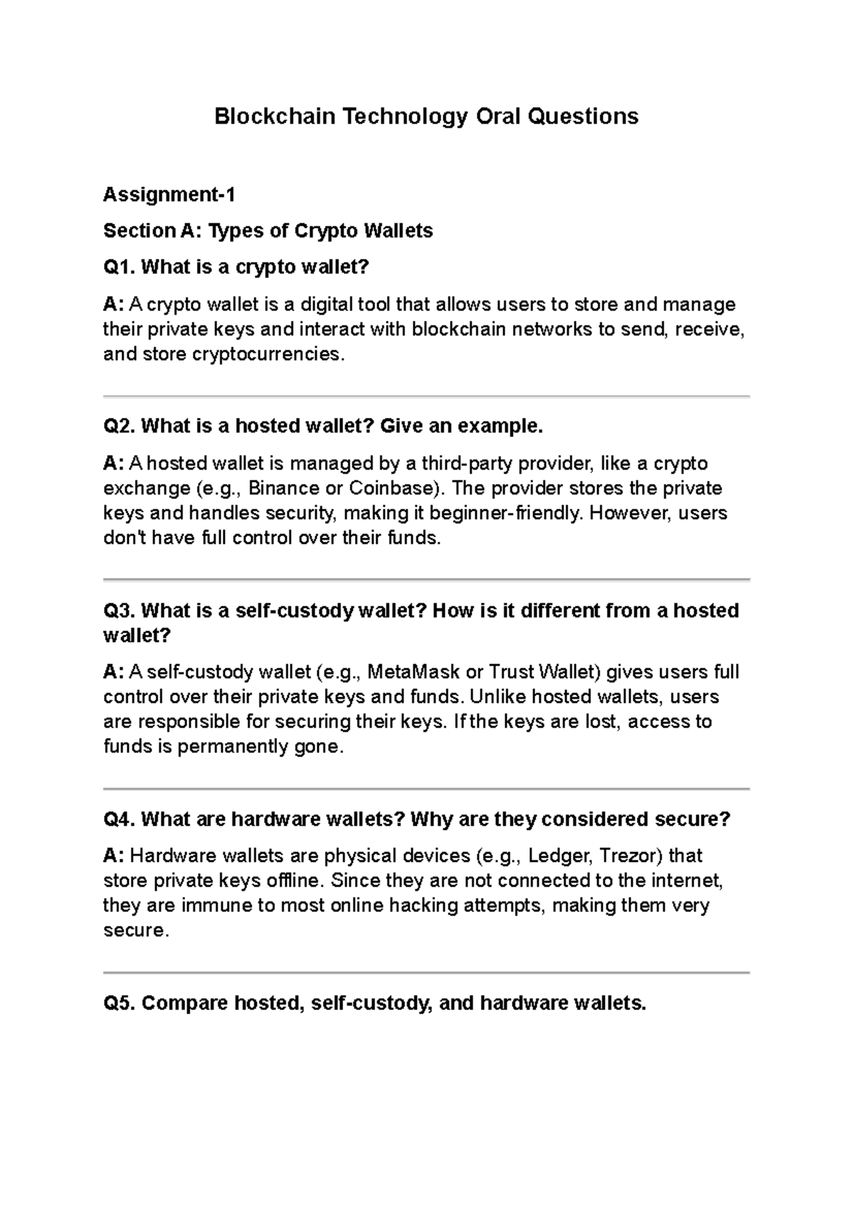 Blockchain Technology Oral Questions - Blockchain Technology Oral ...
