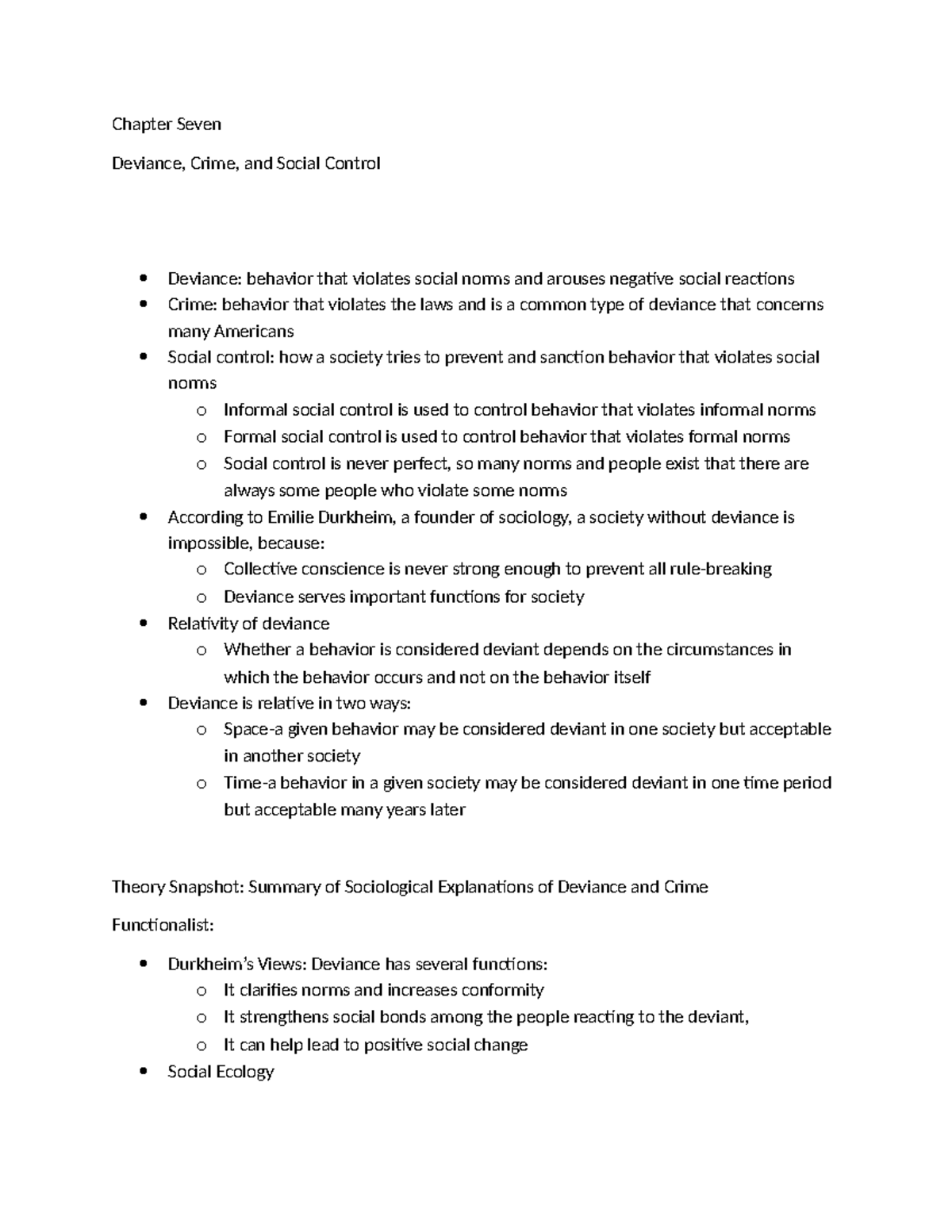 Chapter 7: Deviance, Crime, and Social Control - Key Concepts and ...