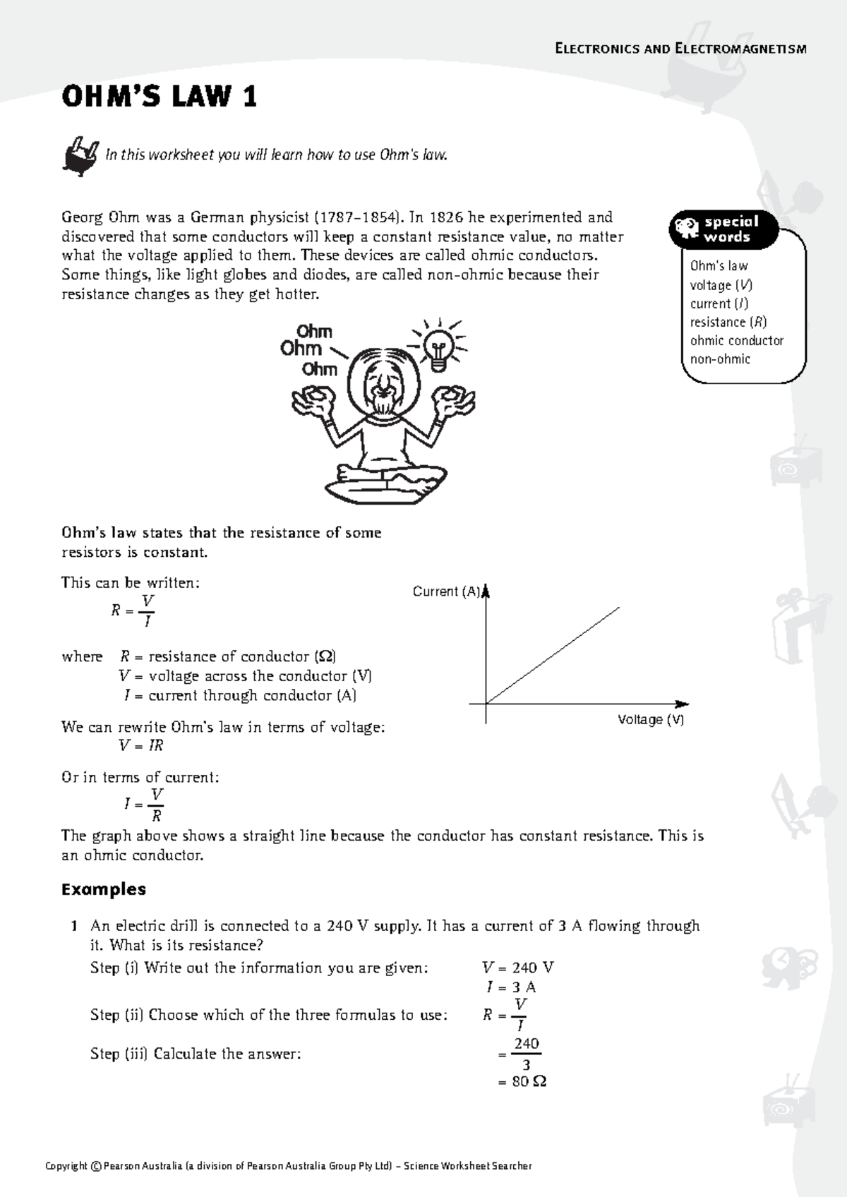 Ohms Law - Paper - OHM’S LAW 1 Georg Ohm was a German physicist (1787 ...