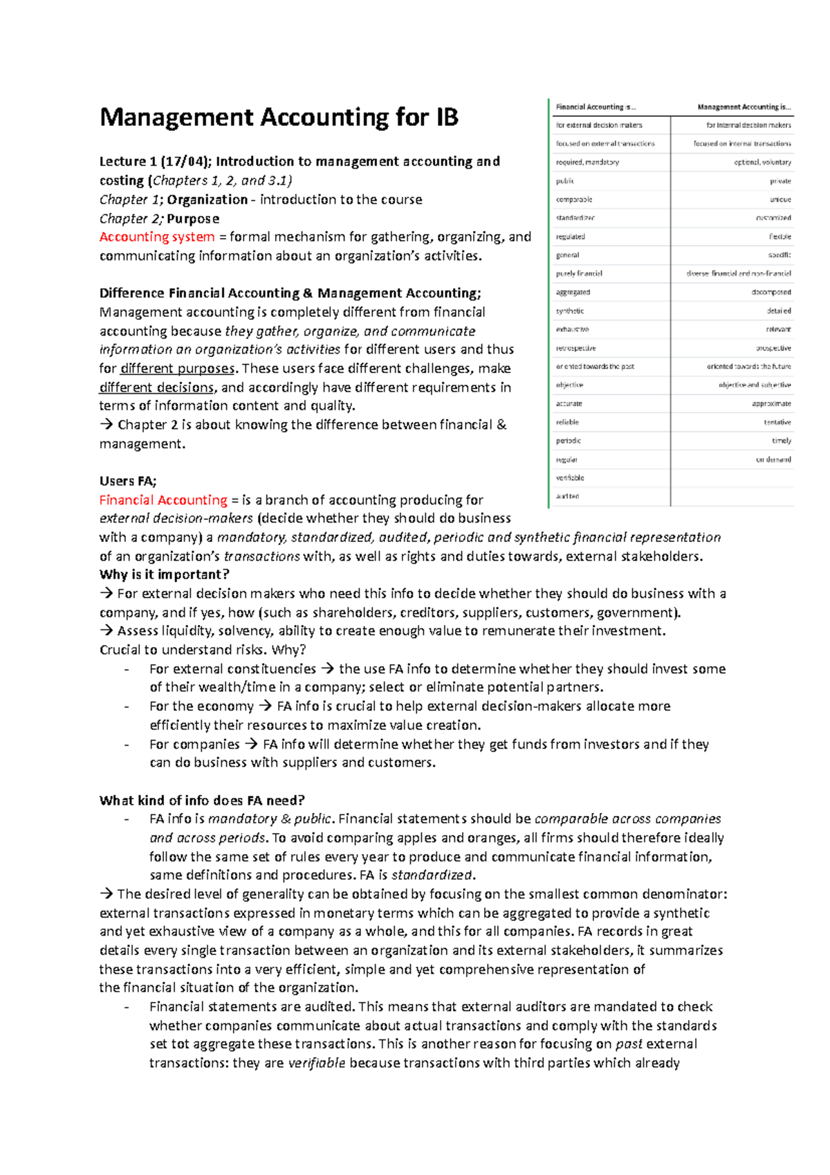Management Accounting for IB - Detailed Lecture Summary and Insights ...