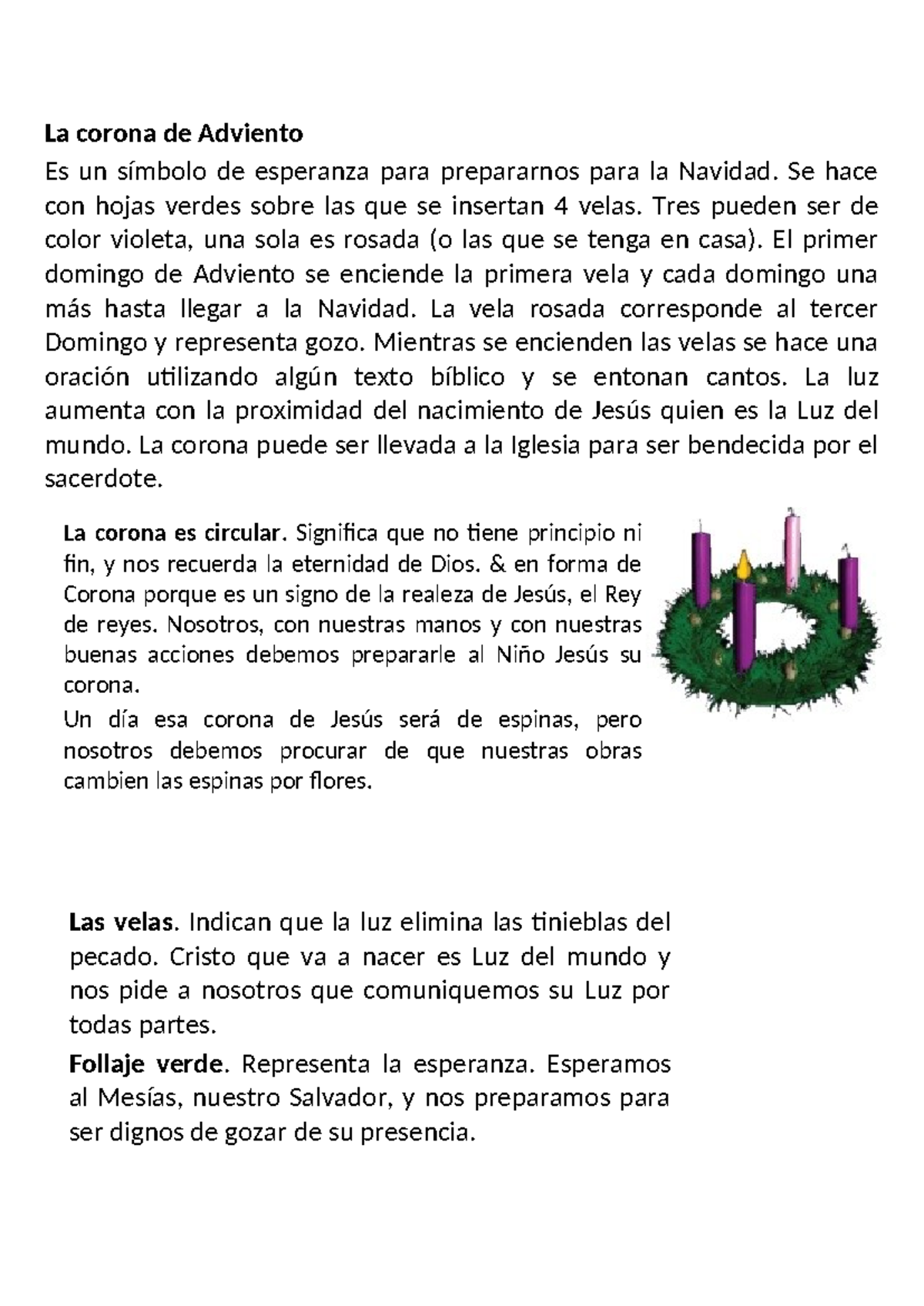La corona de Adviento: Símbolo de Esperanza y Preparación - Studocu