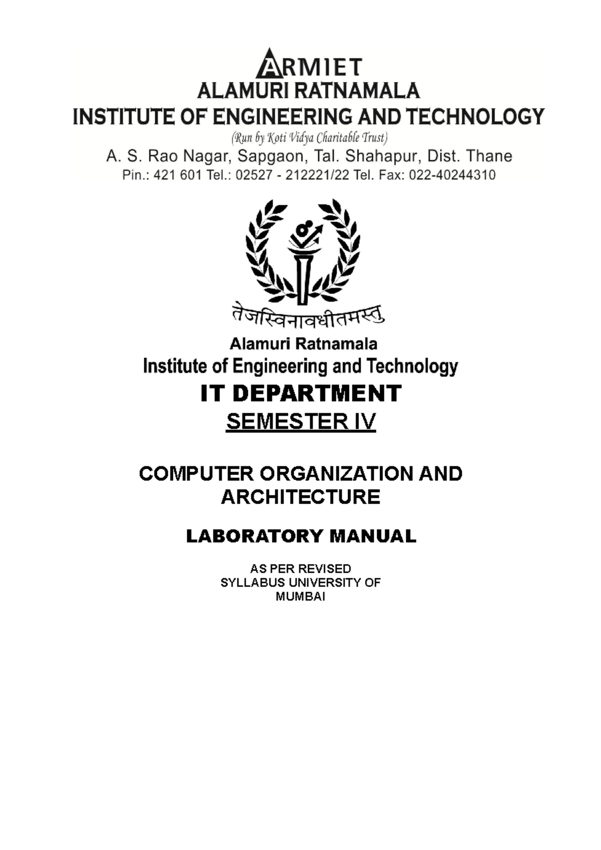 IT/SEM IV COA Lab Manual - Practical Sessions and Program Codes - Studocu