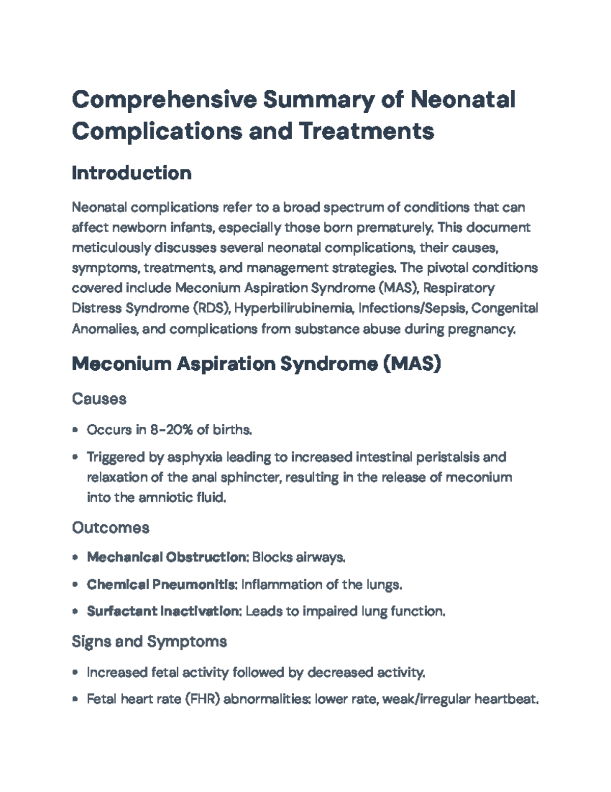 Comprehensive Overview of Neonatal Complications & Treatments ...