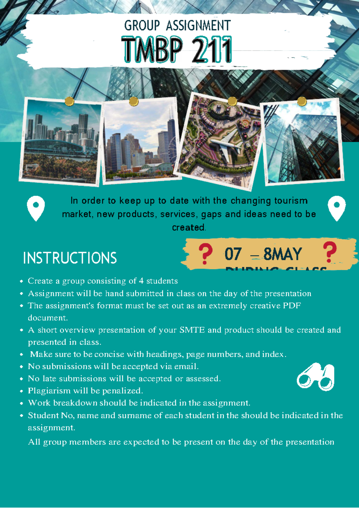 TMBP 211 Group Assignment: Creating an Innovative SMTE in Tourism - Studocu