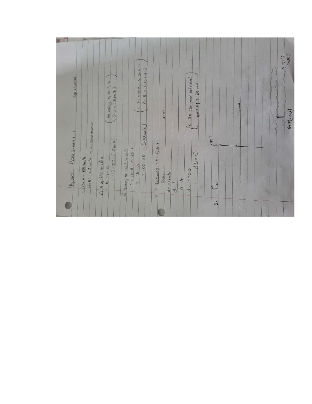 Physics Assignment 1 (Course Code: 2.18) - Velocity Calculations - Studocu