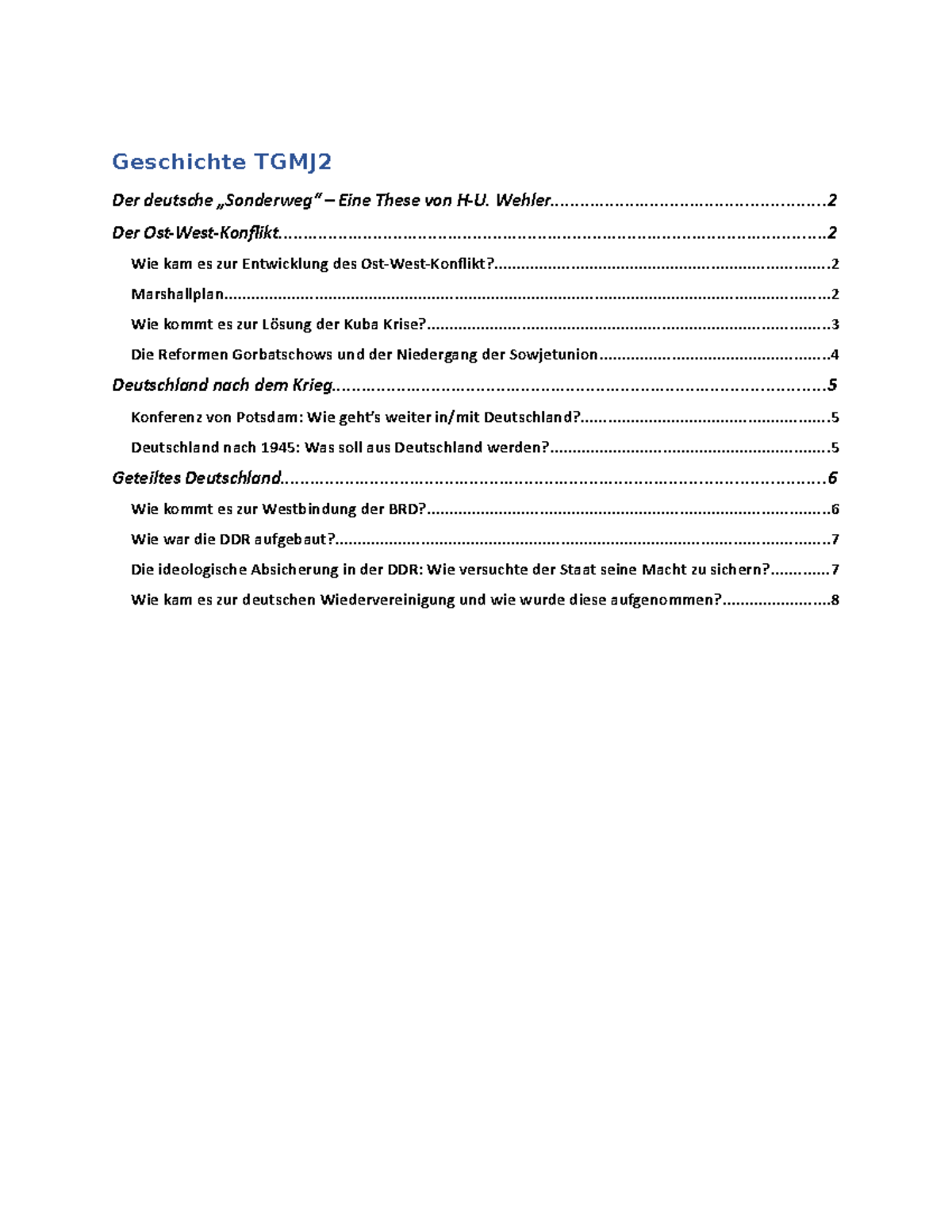 Geschichte TGMJ2 - Geschichte TGMJ Der deutsche „Sonderweg“ – Eine ...