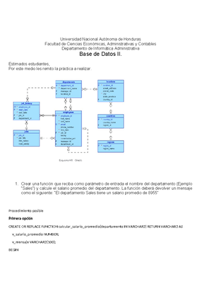 Resumen 2 Unidad Base de Datos 2 UNAH - DB2 2 – Funciones ( Parte 1 ) Las funciones son un ...