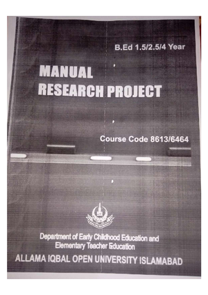 8610 book b.ed AIOU - B (1 / 2 YEAR) HUMAN DEVELOPMENT AND LEARNING Course Code: 8610 Units: 1 ...