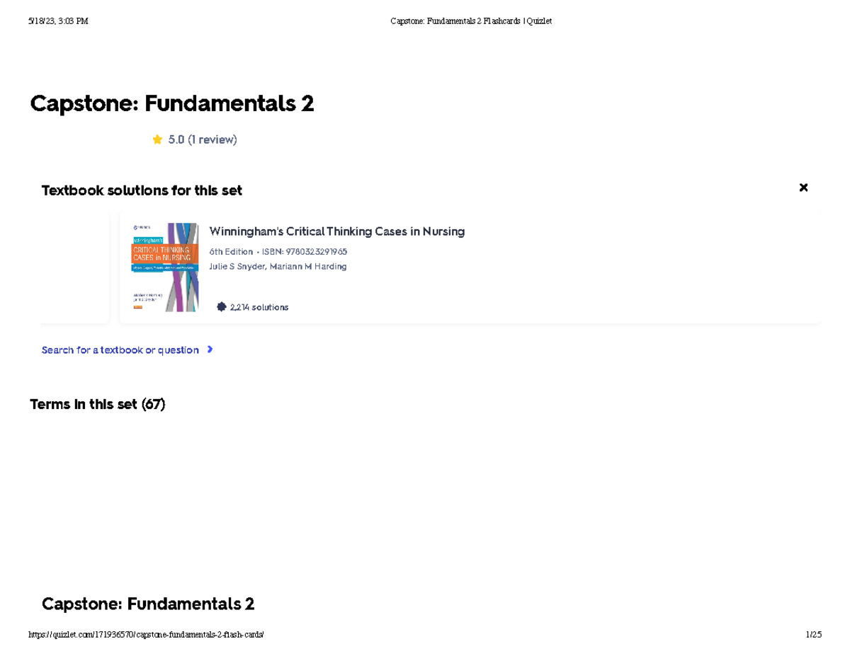 Capstone: Fundamentals 2 Study Flashcards and Quizlet Notes - Studocu