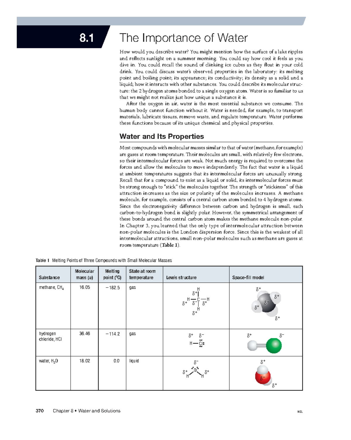Chemistry 11: The Essential Role and Properties of Water in Life - Studocu